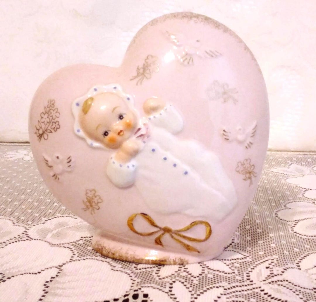 SHAFFORD Planter Baby Girl Pink Shower Gift Vintage 50s Japan - Etsy