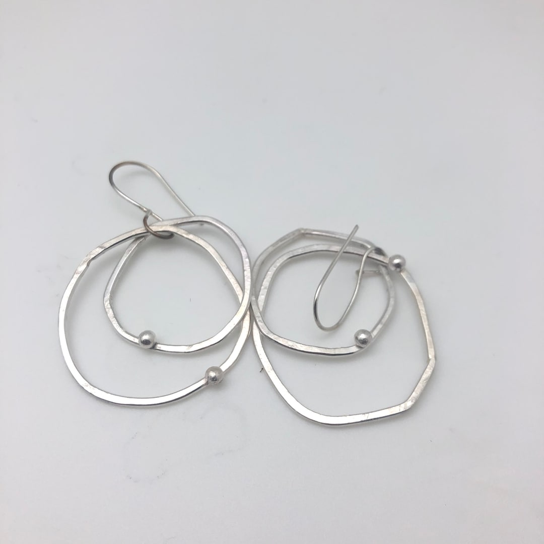 Double Duty Hoopty-doo , Sterling Silver Hoops With Dollop - Etsy