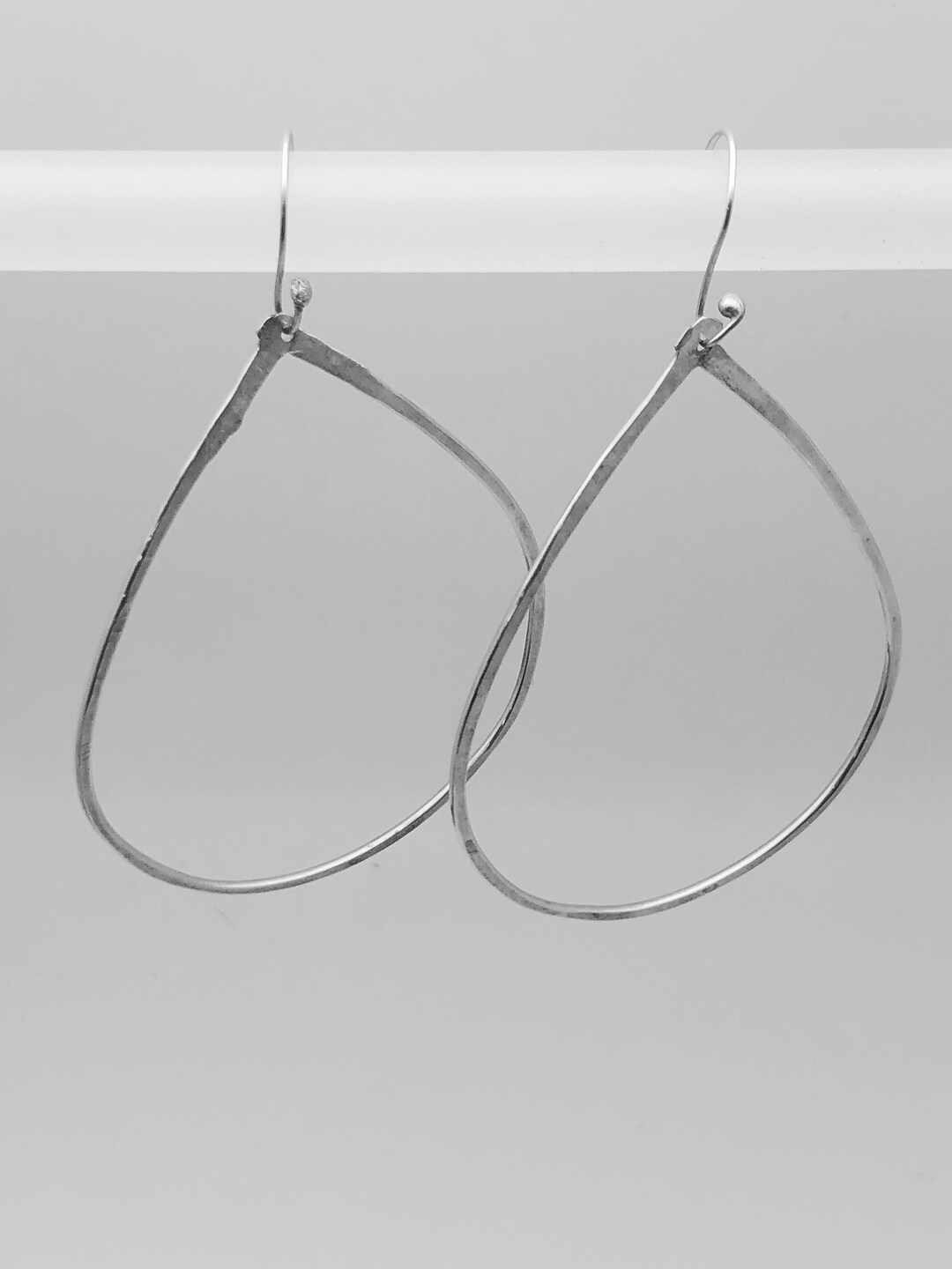 Teardrop Hoopty Doo Dangle Hoop Sterling Silver Earring Large Size - Etsy