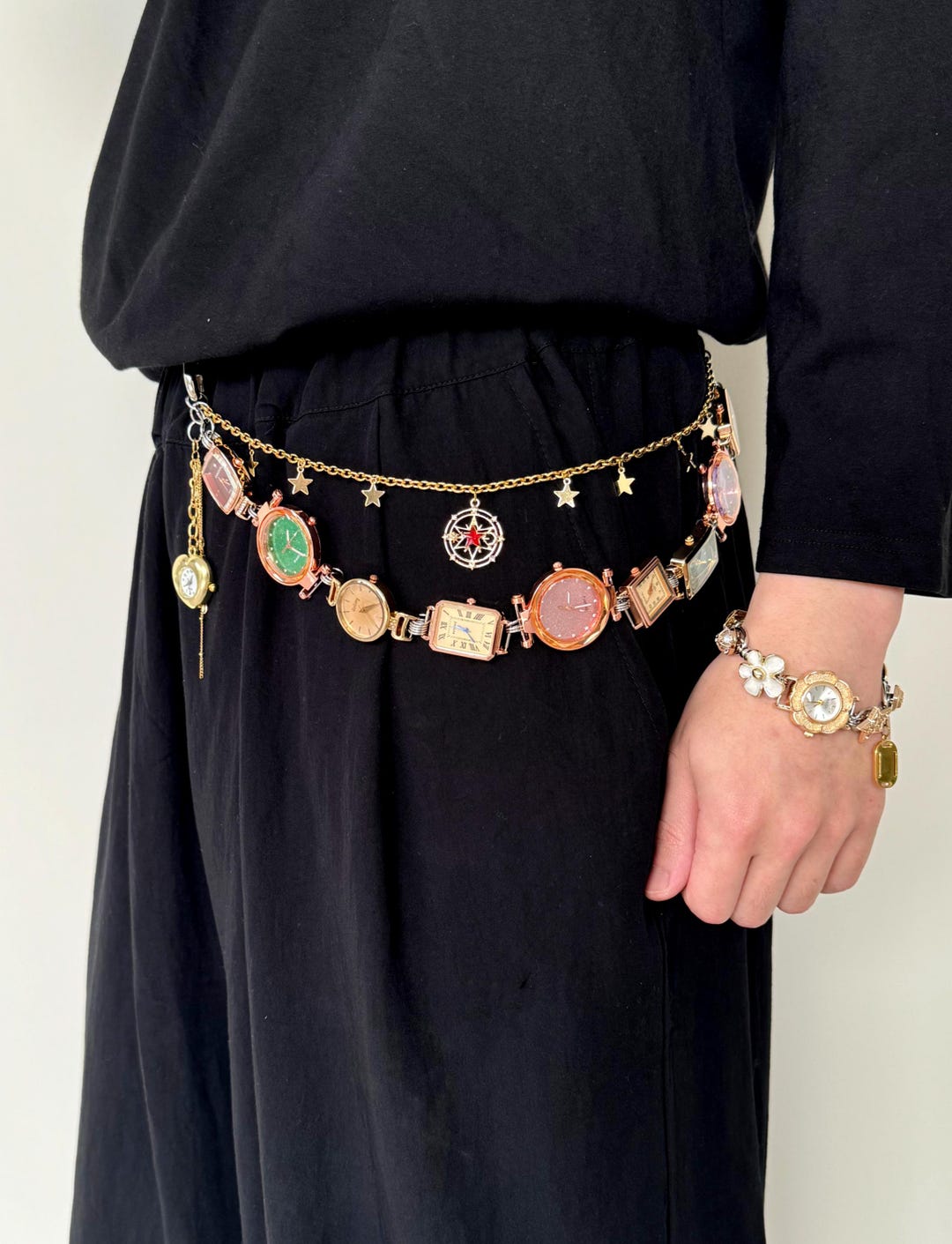 Vintage Colorful Watch Belt Pants Chain,antique Star Waist Chain ...