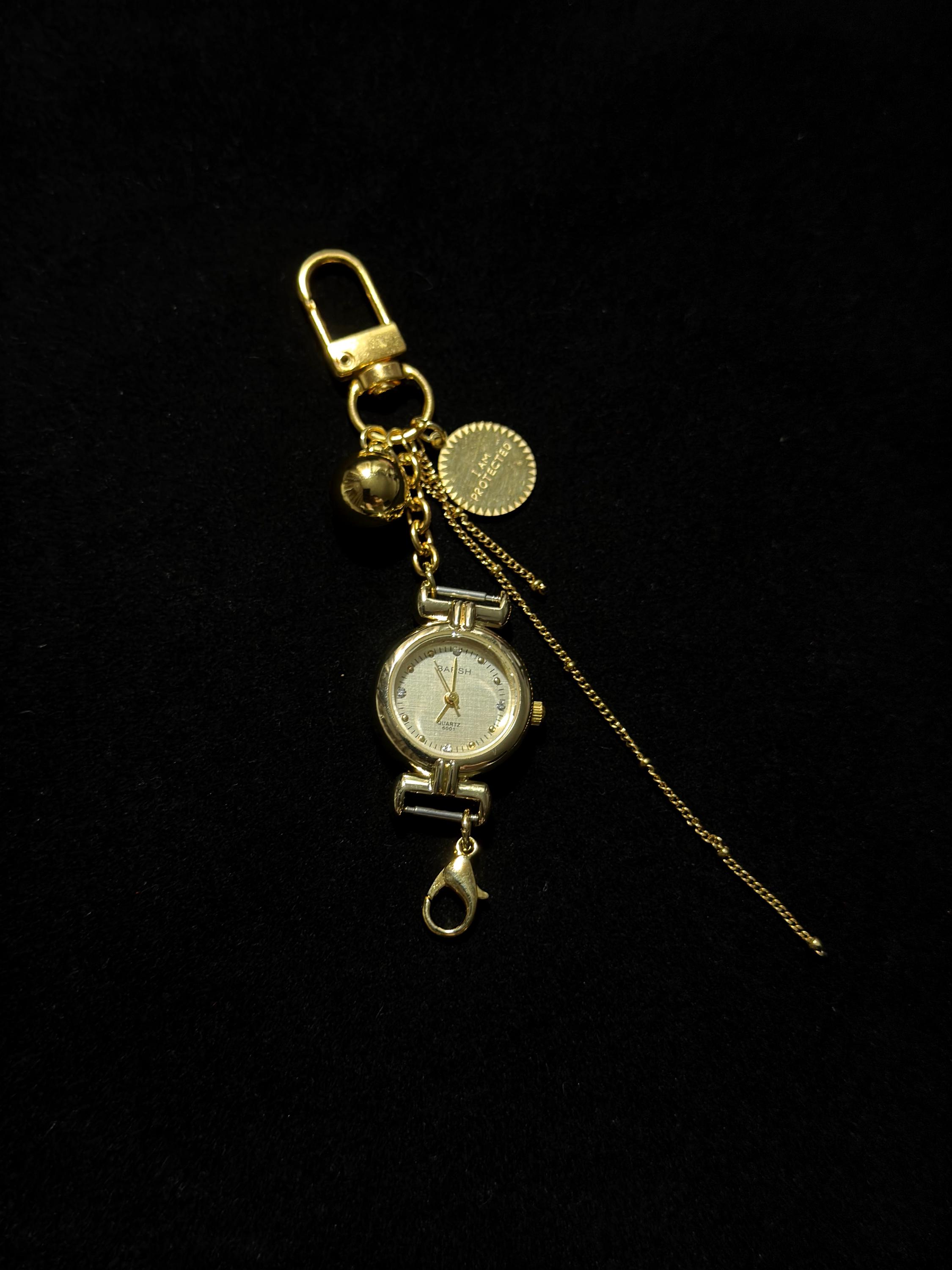 Vintage Gold Pearl Watch Keychain,retro Photo Locket Charm Pants Chain ...