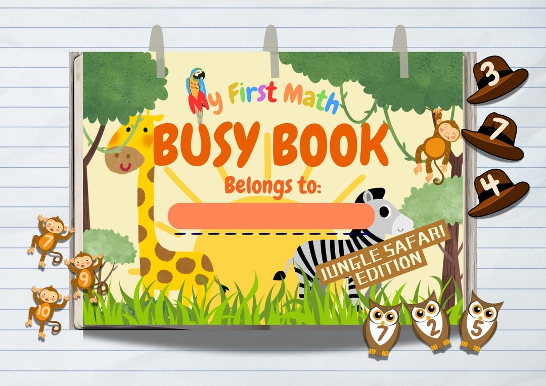 Math Busy Book Printable Kids Counting Numbers Tracing Numbers From 1 ...