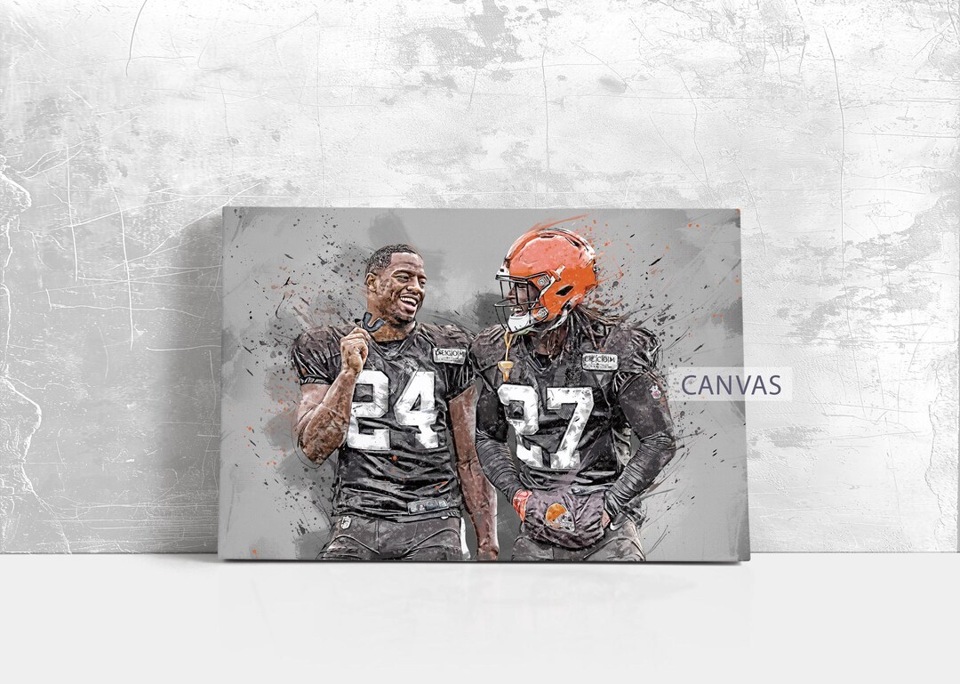 Nick Chubb Wall Art Cleveland Browns Poster Print Football Artwork NFL ...