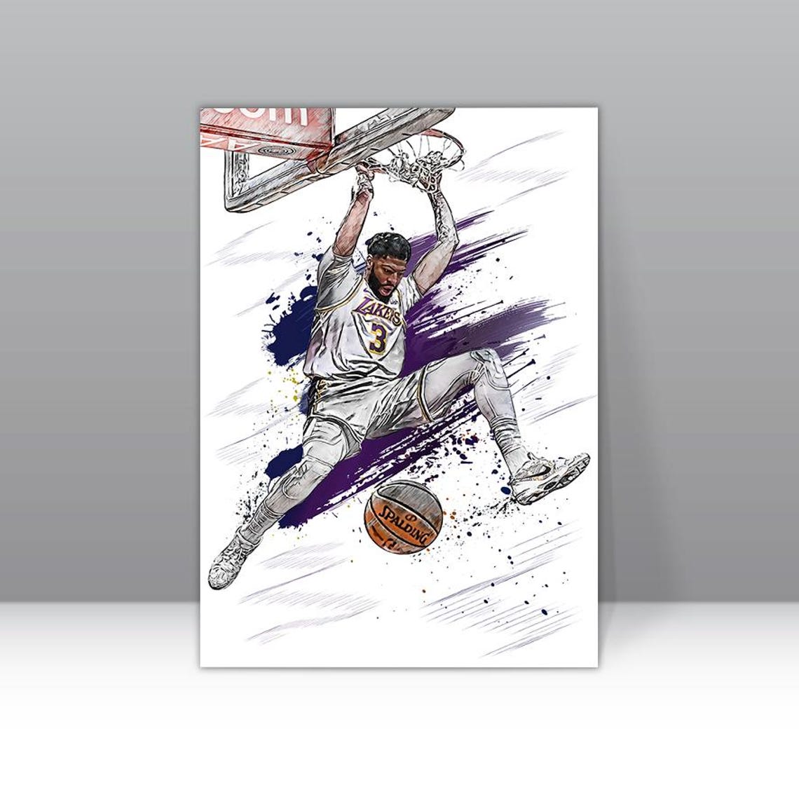 Anthony Davis Poster Los Angeles Lakers Wall Art Print Basketball ...
