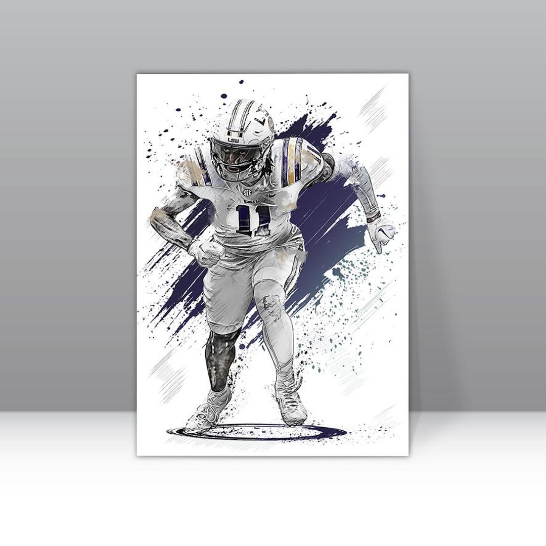 Brian Thomas Jr Poster LSU Tigers Wall Art Print Football Player Sports ...