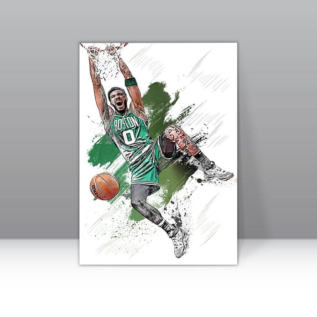 Jason Tatum Poster Boston Celtics Wall Art Print Basketball Sports ...