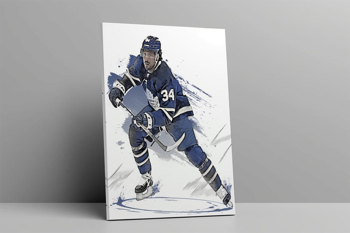 Auston Matthews Poster Toronto Maple Leafs Wall Art Print Hockey Sports ...