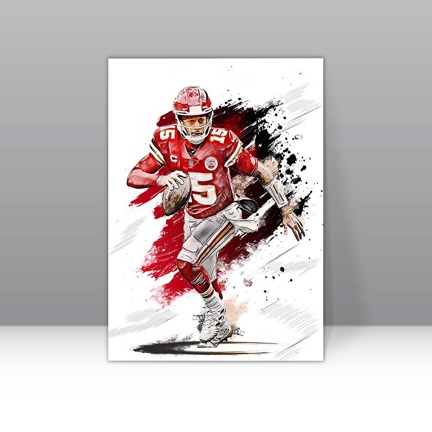 Patrick Mahomes Poster Kansas City Chiefs Wall Art Print Football ...