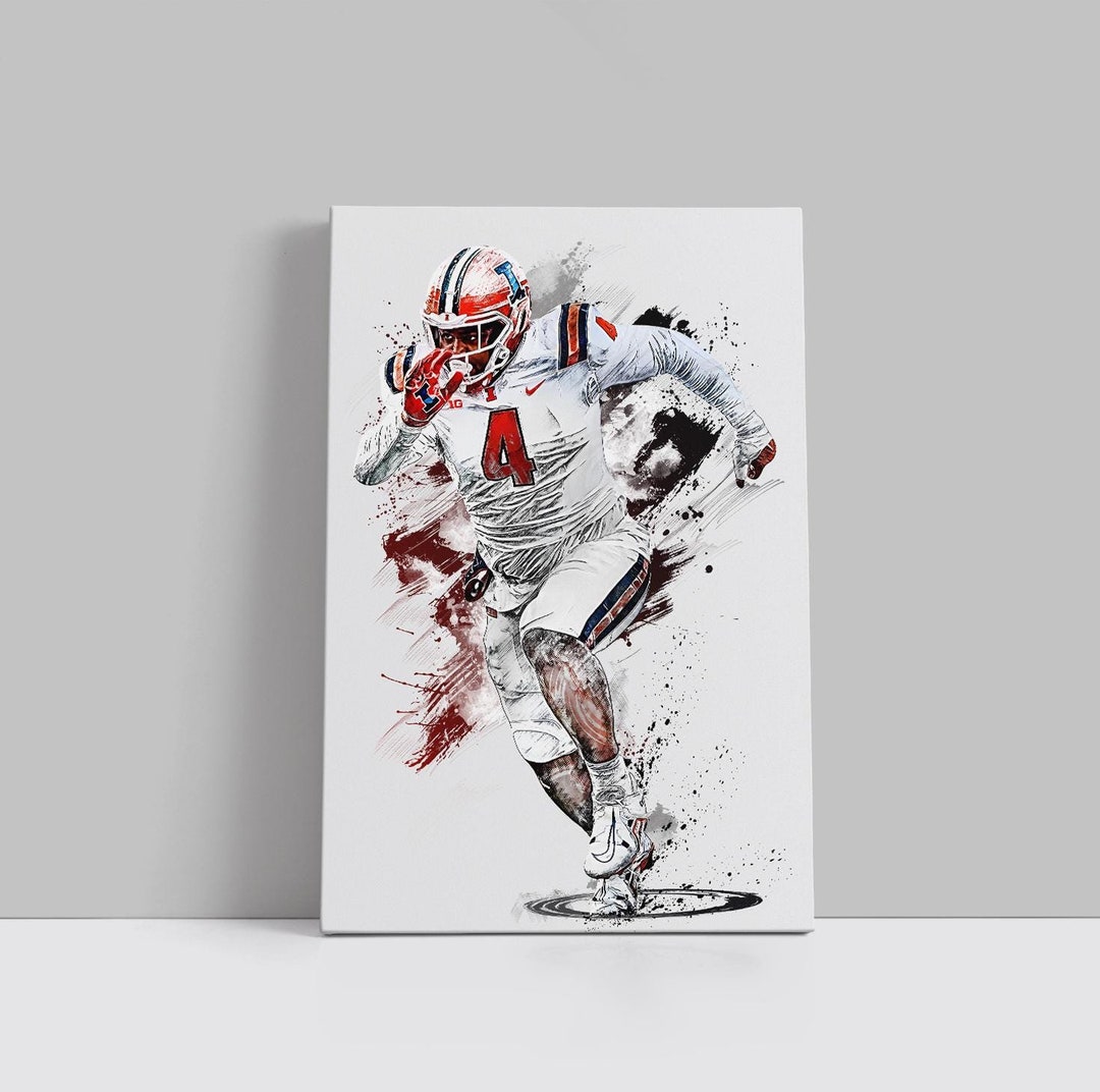 Jerzhan Newton Poster Illinois Fighting Illini Wall Art Print College ...