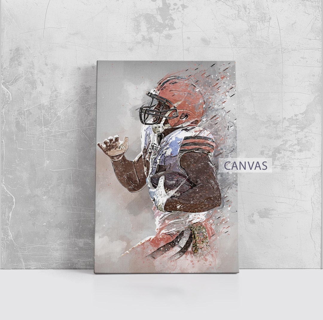 Nick Chubb Wall Art Cleveland Browns Poster Print Football Artwork NFL ...