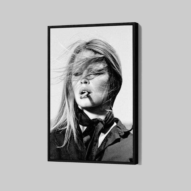 Brigitte Bardot Poster Old Hollywood Wall Art Black and White Artwork ...