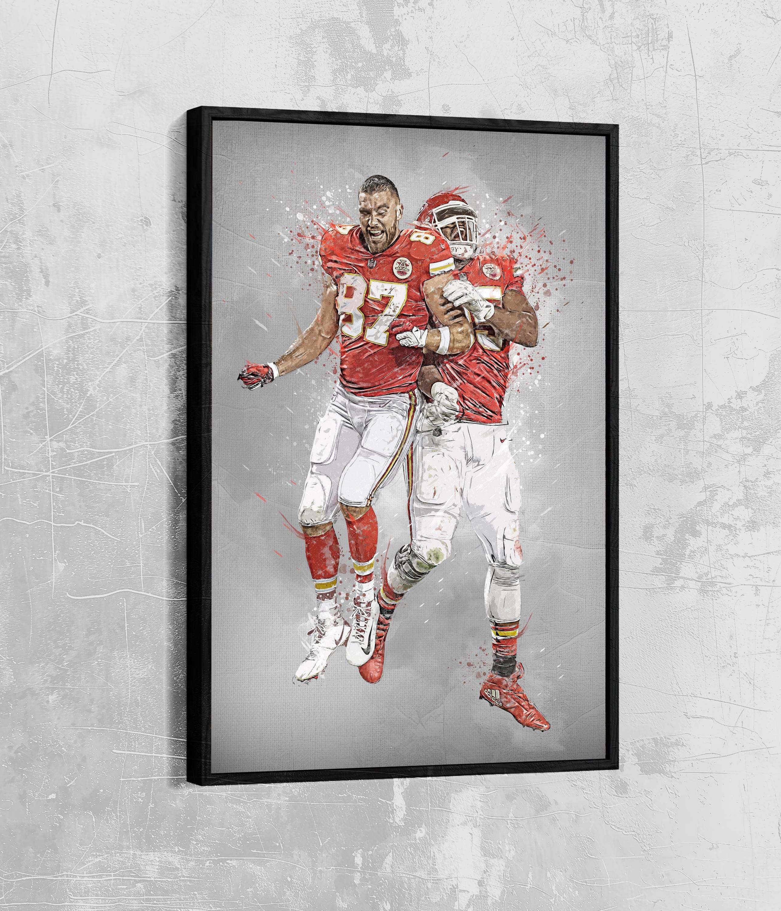 Patrick Mahomes Travis Kelce Wall Art Kansas City Chiefs Poster Print ...