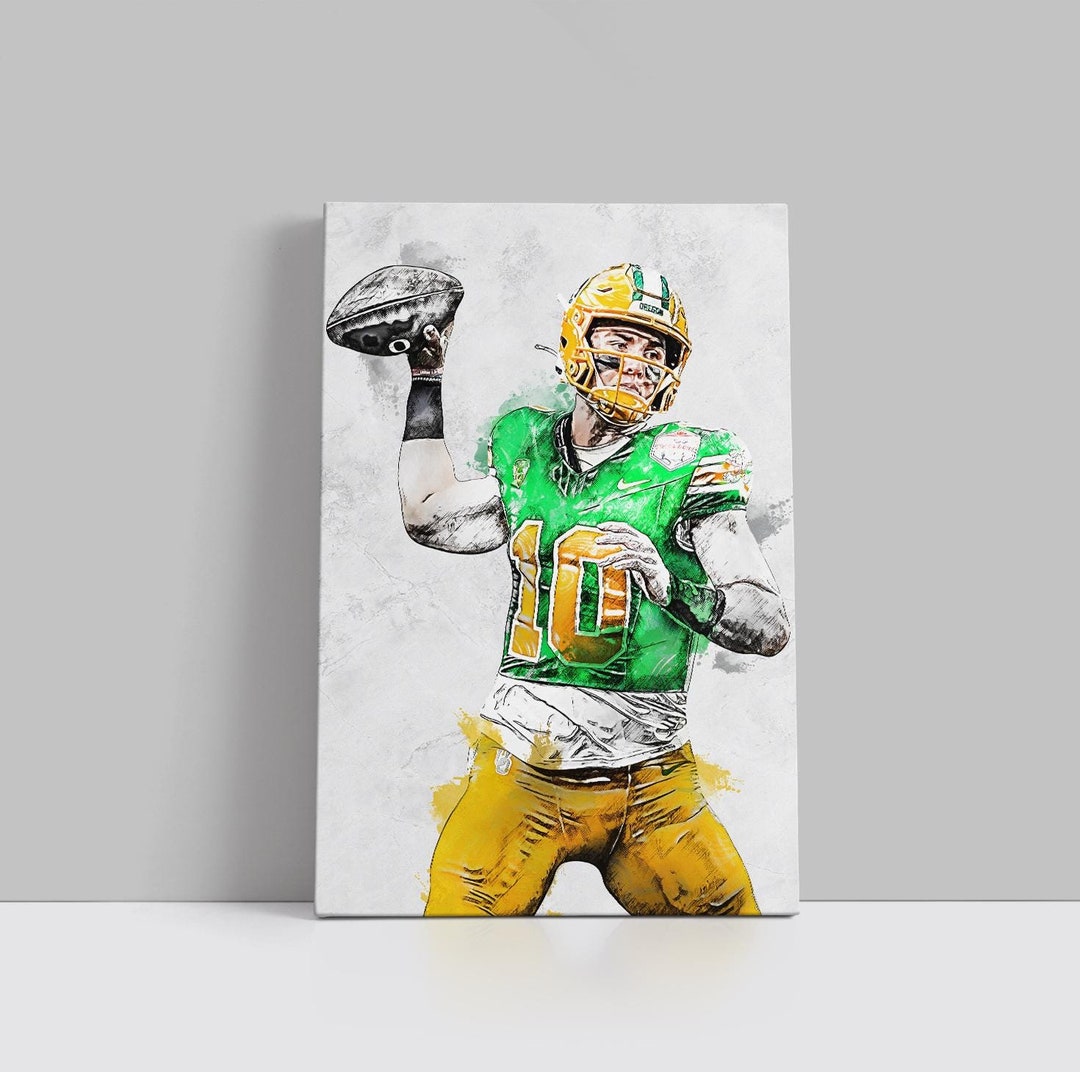 Bo Nix Poster Oregon Ducks Wall Art Print Football Player Sports Canvas ...