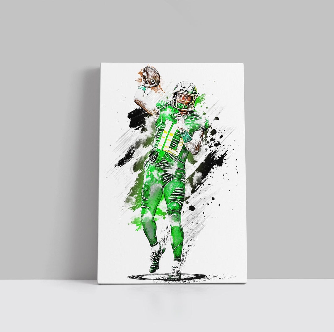Bo Nix Poster Oregon Ducks Wall Art Print Football Player Sports Canvas ...
