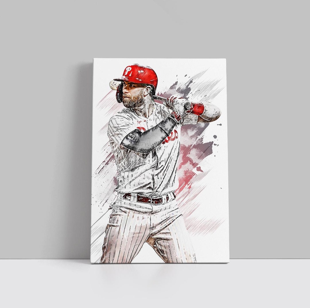 Bryce Harper Poster, Philadelphia Phillies Wall Art Print, Baseball ...