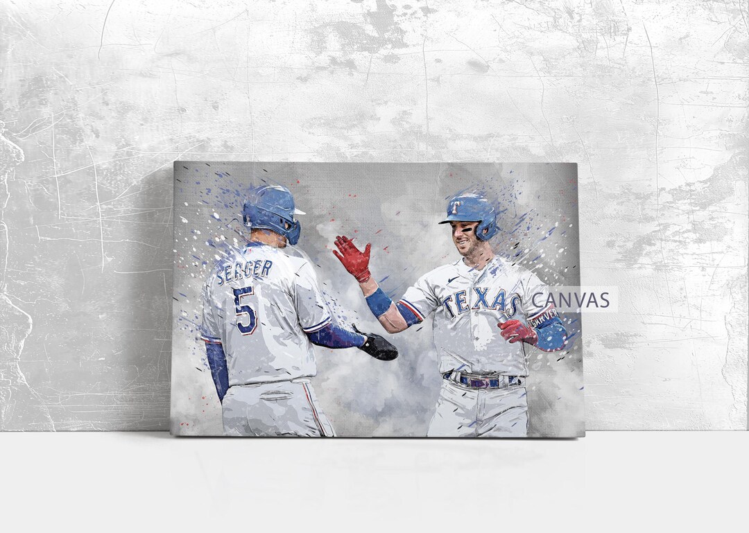 Corey Seager Poster Texas Rangers Wall Art Print Baseball Artwork MLB ...