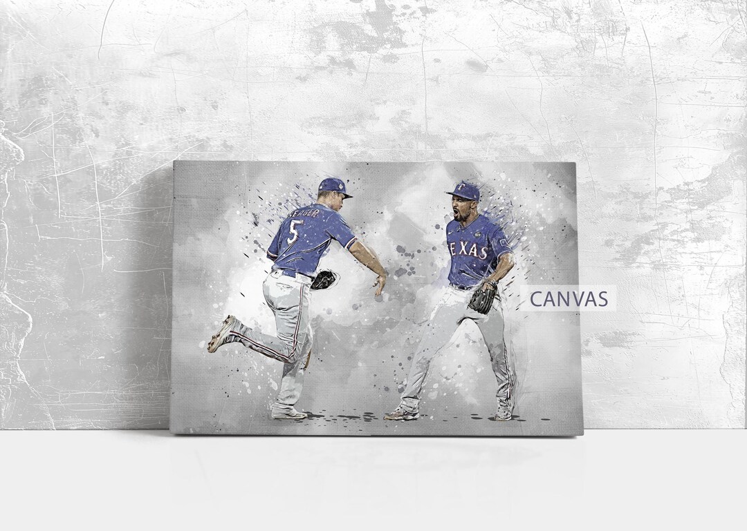 Corey Seager Poster Texas Rangers Wall Art Print Baseball Artwork MLB ...