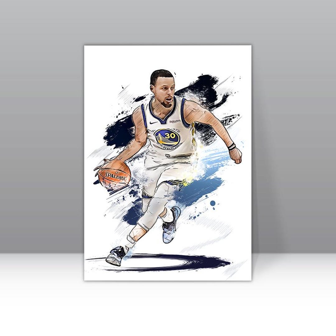 Stephen Curry Poster Golden State Warriors Wall Art Print Basketball ...