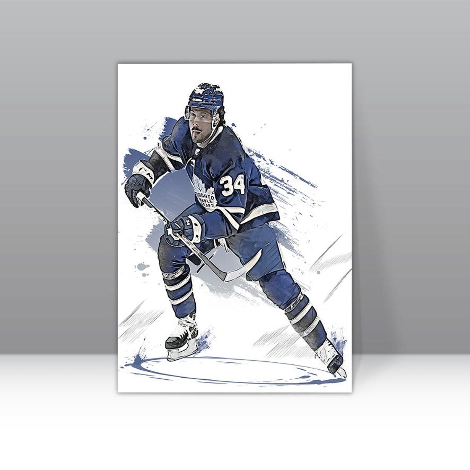 Auston Matthews Poster Toronto Maple Leafs Wall Art Print Hockey Sports ...