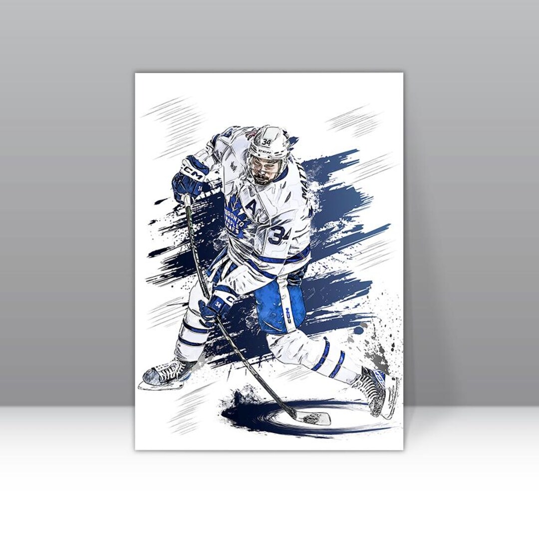 Auston Matthews Poster Toronto Maple Leafs Wall Art Print Hockey Sports ...