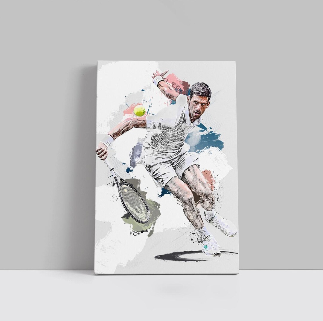 Novak Djokovic Poster Wall Art Print Tennis Player Poster Tennis Canvas ...