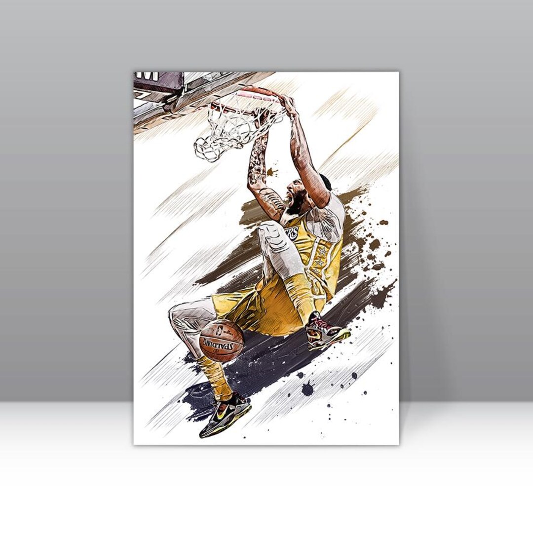 Anthony Davis Poster Los Angeles Lakers Wall Art Print Basketball ...