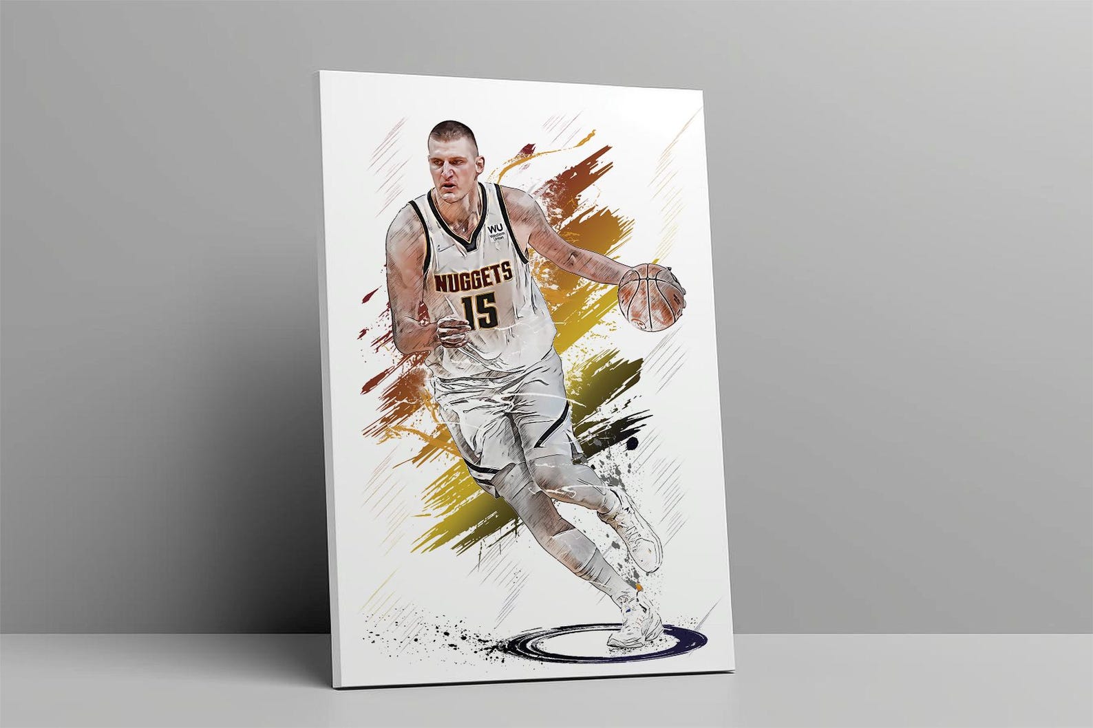 Nikola Jokic Poster Denver Nuggets Wall Art Print Basketball Sports ...