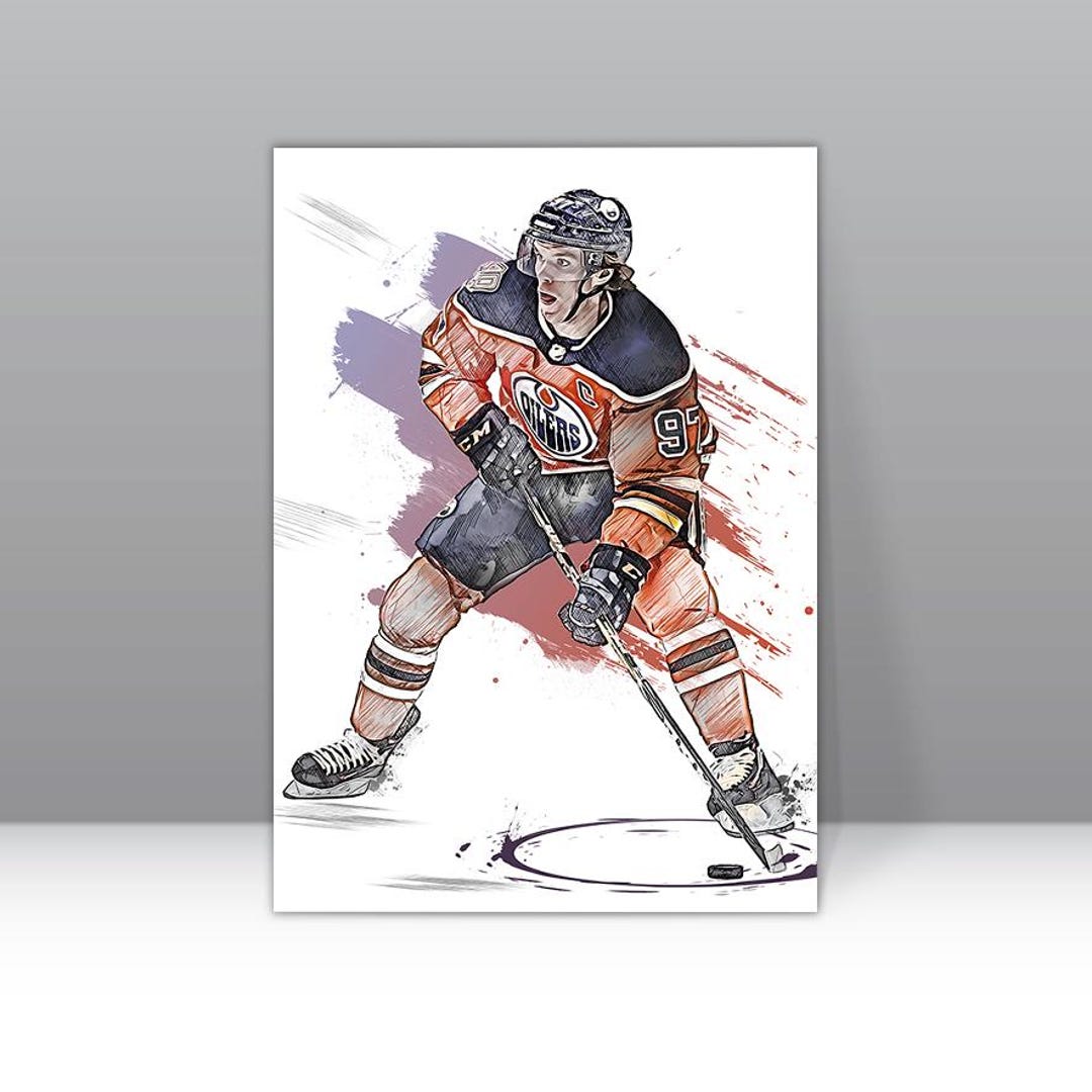 Connor Mcdavid Poster Edmonton Oilers Wall Art Print Hockey Sports ...