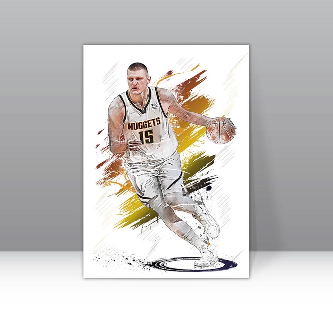 Nikola Jokic Poster Denver Nuggets Wall Art Print Basketball Sports ...