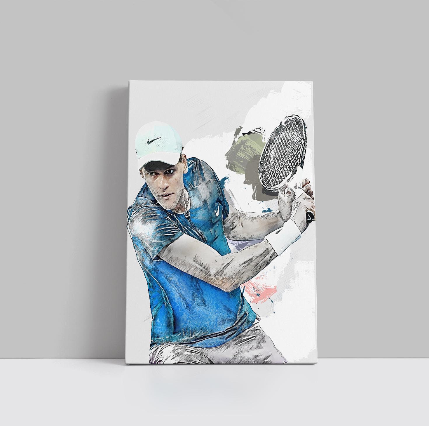 Jannik Sinner Poster Wall Art Print Tennis Player Poster Tennis Canvas ...