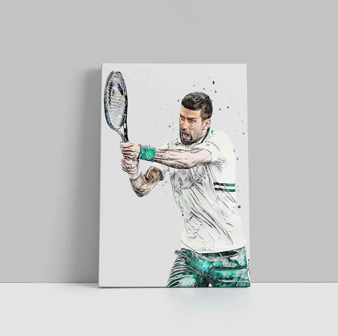 Novak Djokovic Poster Wall Art Print Tennis Player Poster Tennis Canvas ...