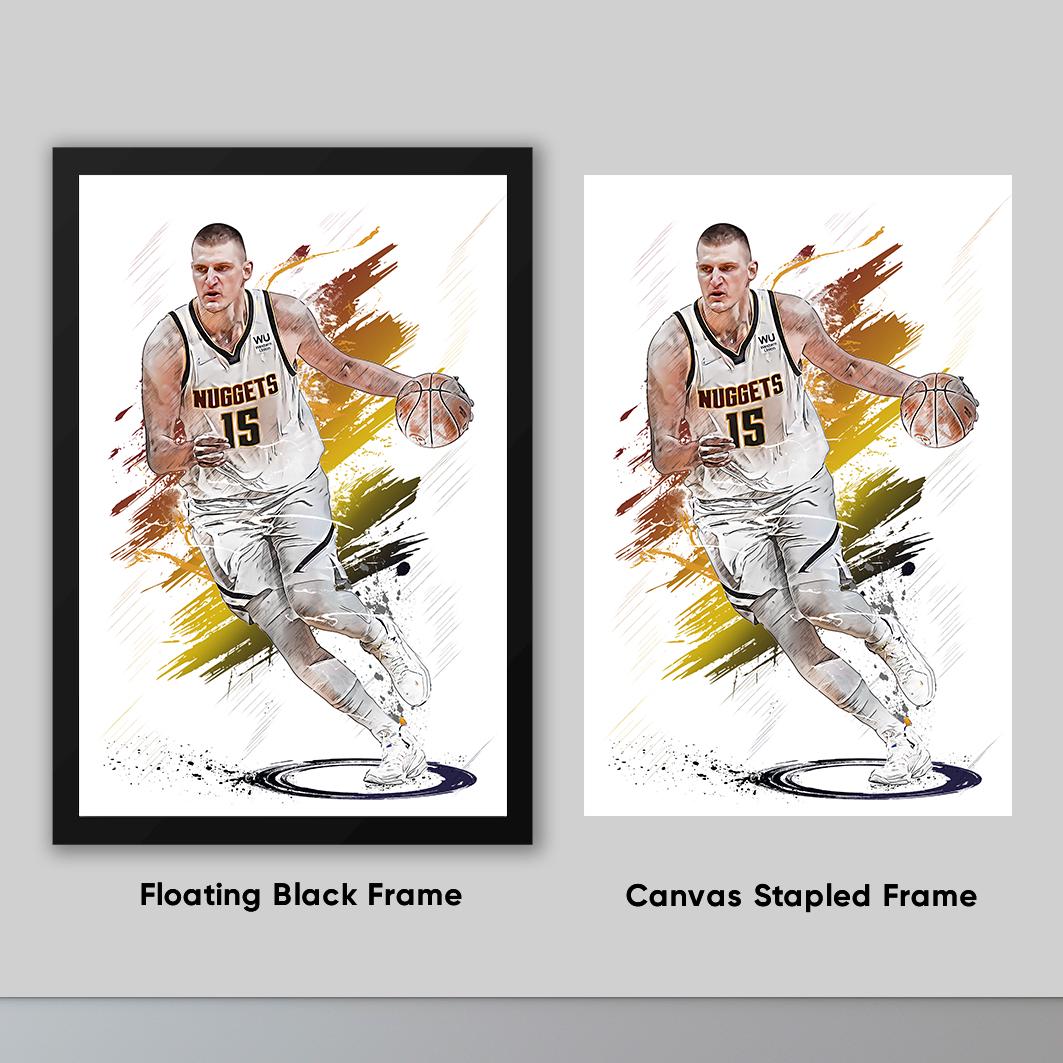 Nikola Jokic Poster Denver Nuggets Wall Art Print Basketball Sports ...