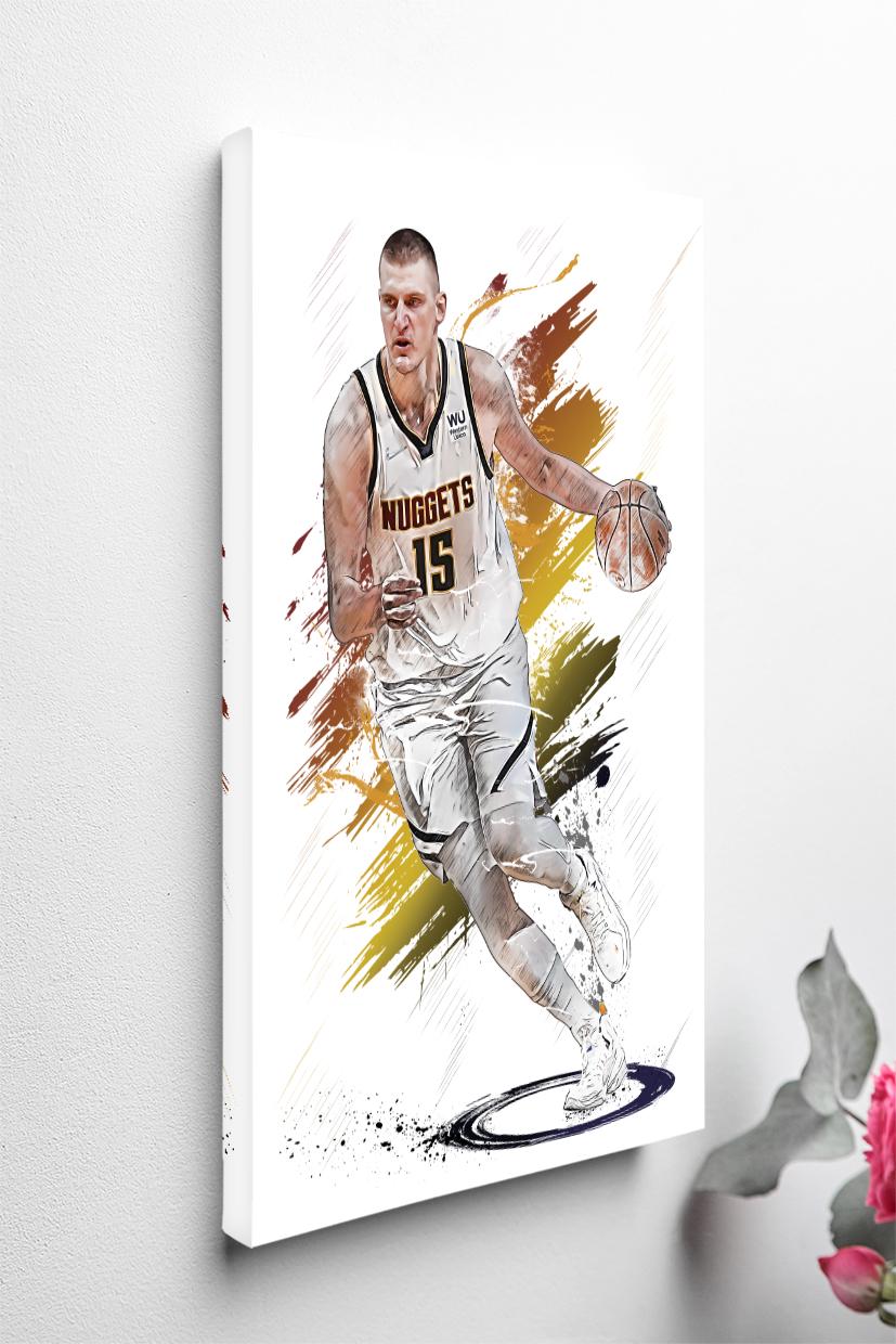 Nikola Jokic Poster Denver Nuggets Wall Art Print Basketball Sports ...