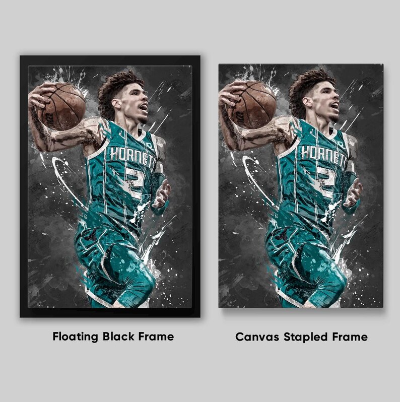 Lamelo Ball Poster Charlotte Hornets Wall Art Basketball Canvas NBA ...