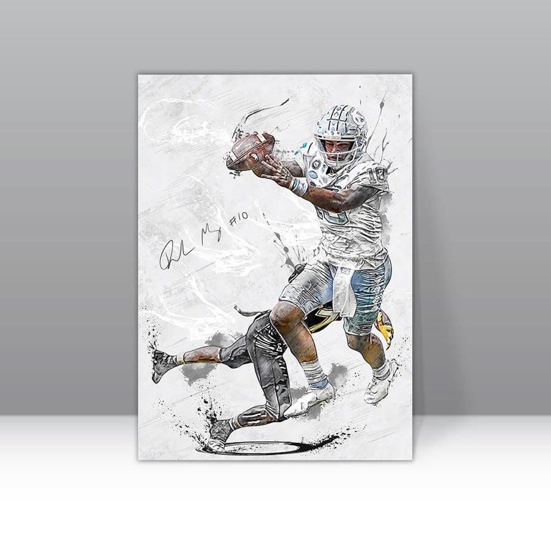 Drake Maye Poster North Carolina Tar Heels Wall Art Print College ...