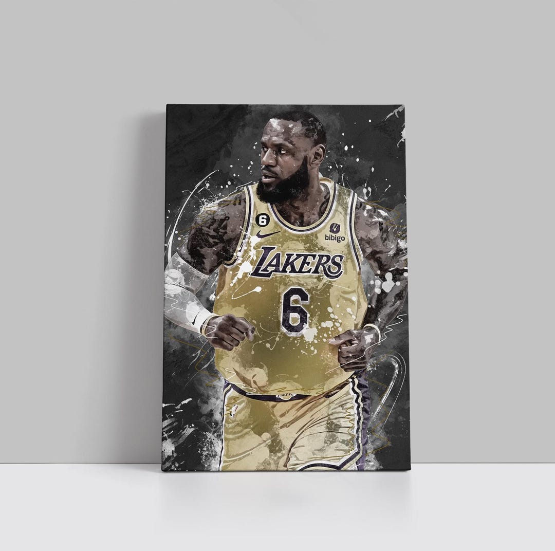 Lebron James Poster Los Angeles Lakers Wall Art Basketball Canvas NBA ...
