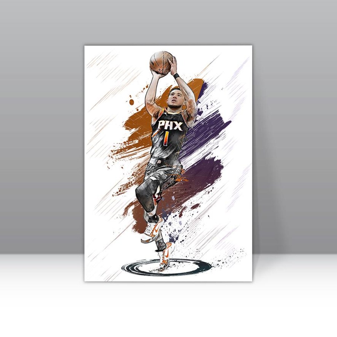 Devin Booker Poster Phoenix Suns Wall Art Print Basketball Sports ...