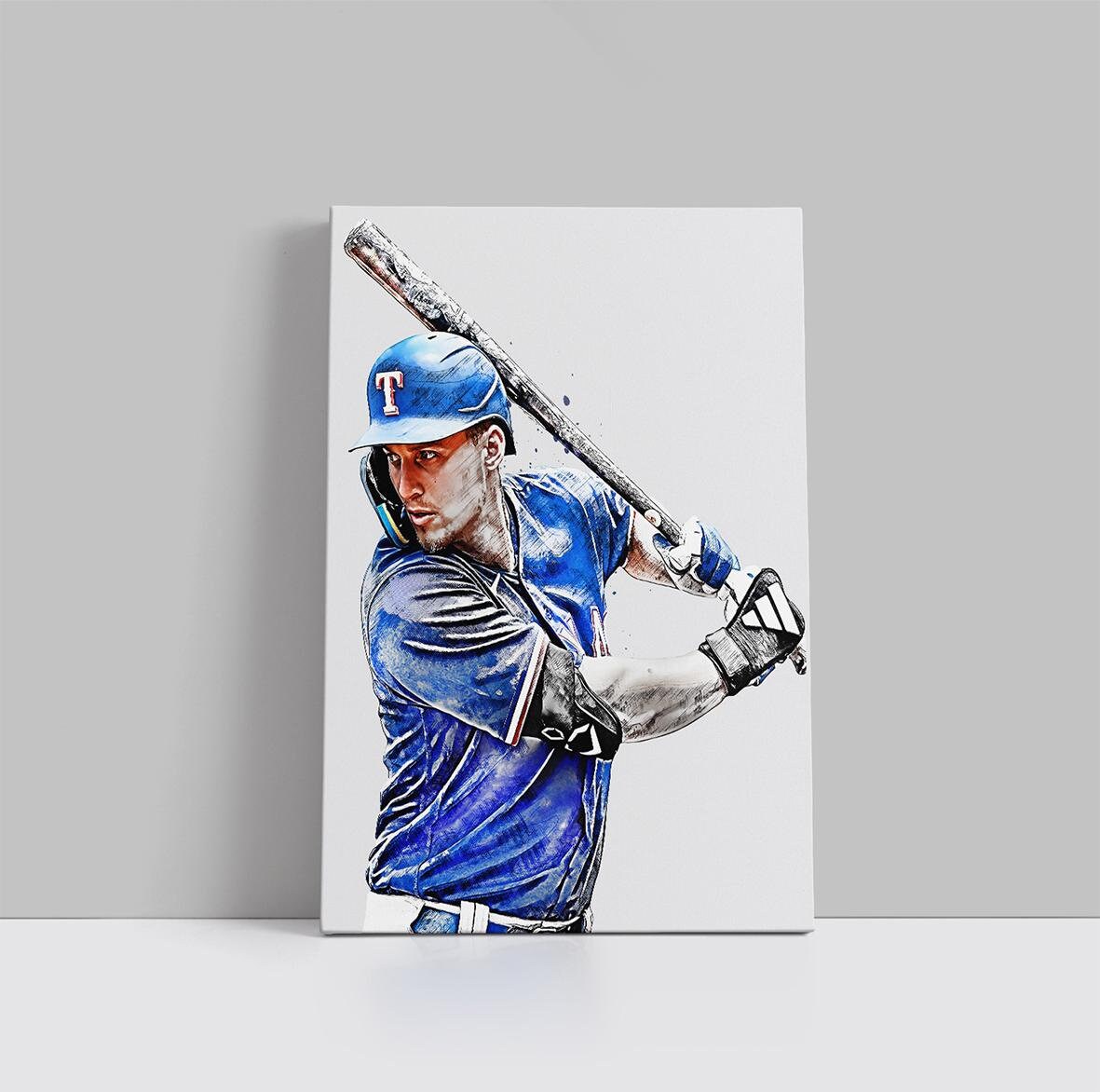 Corey Seager Poster, Texas Rangers Wall Art Print, Baseball Sports ...