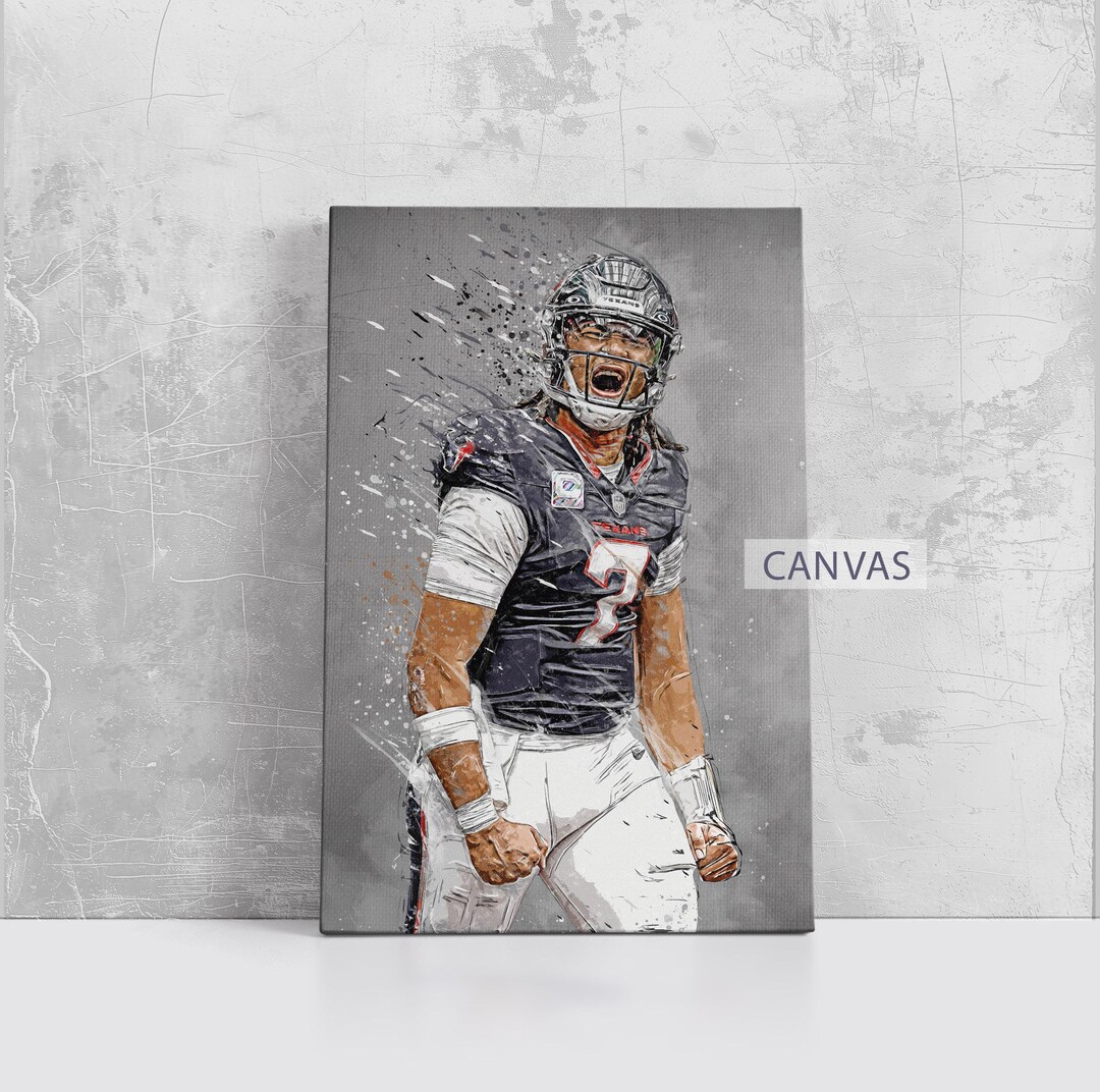 CJ Stroud Wall Art Houston Texans Poster Print Football Artwork NFL ...