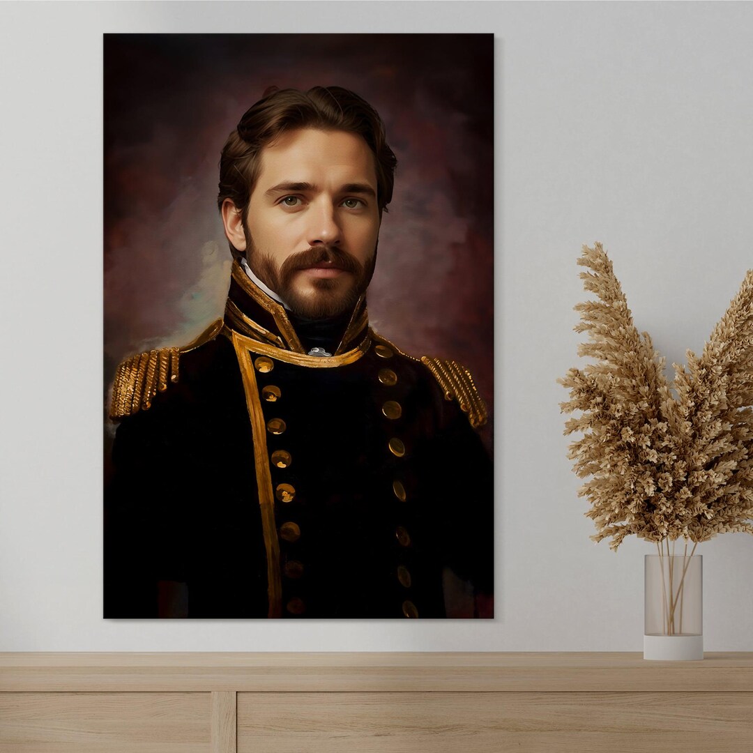 The Commander - Custom Man Portrait From Photo - Personalized Canvas ...