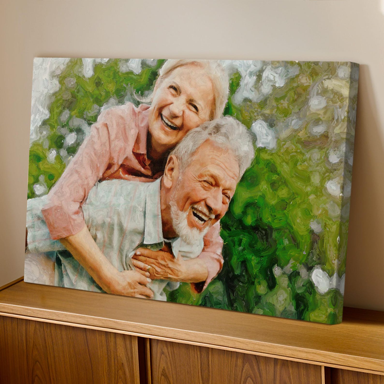 Custom Grandma Acrylic Painting From Photo for Grandparents - Family ...