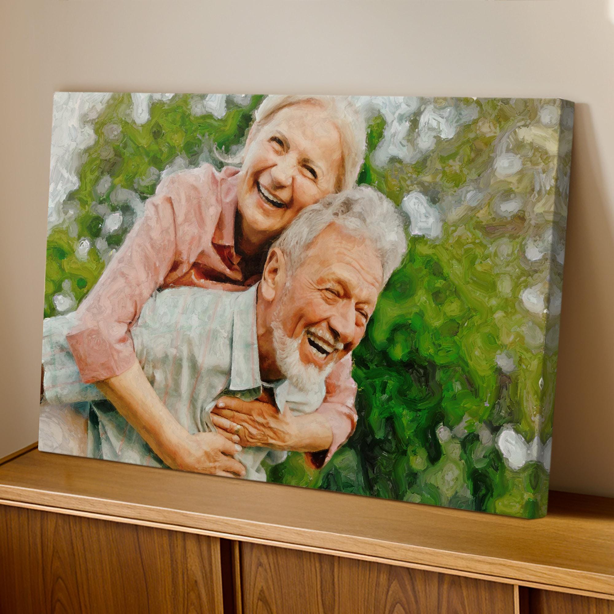 Custom Grandma Acrylic Painting From Photo for Grandparents - Family ...