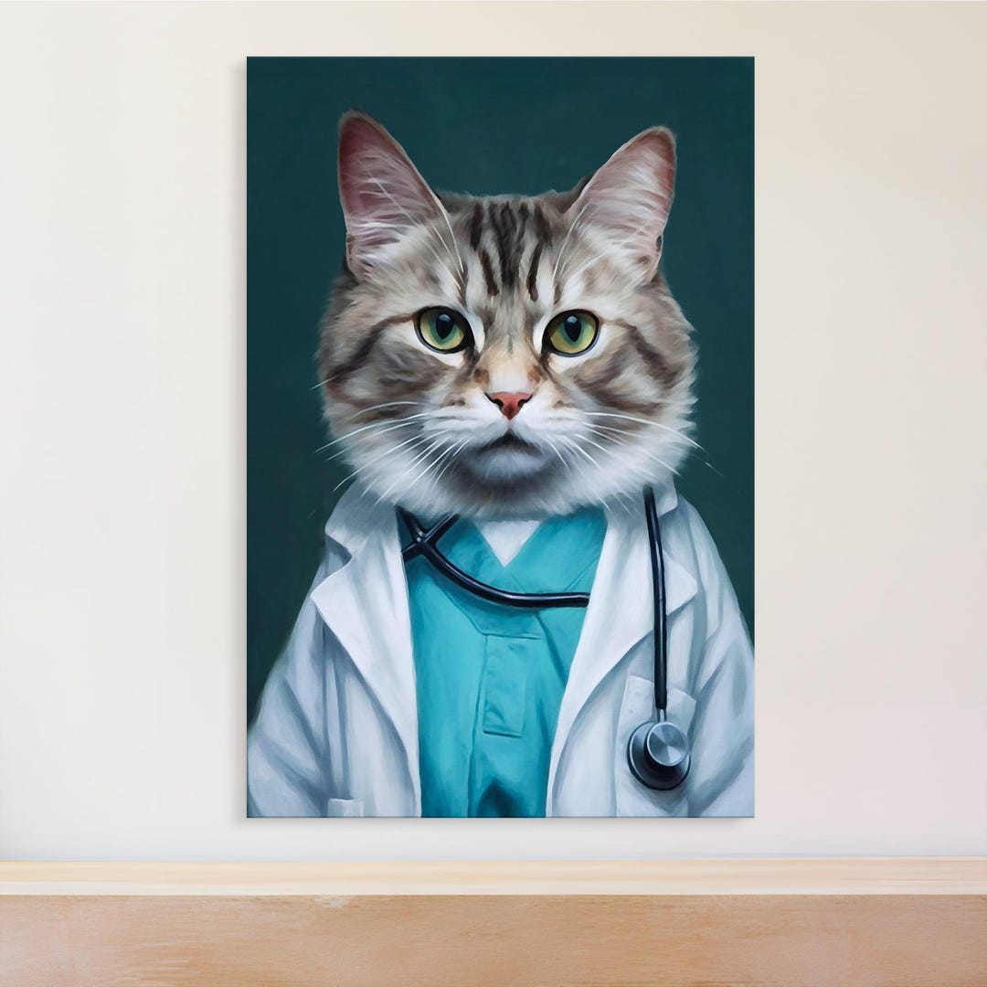 The Doctor Surgeon - Custom Medical Pet Portrait - Funny Unique ...