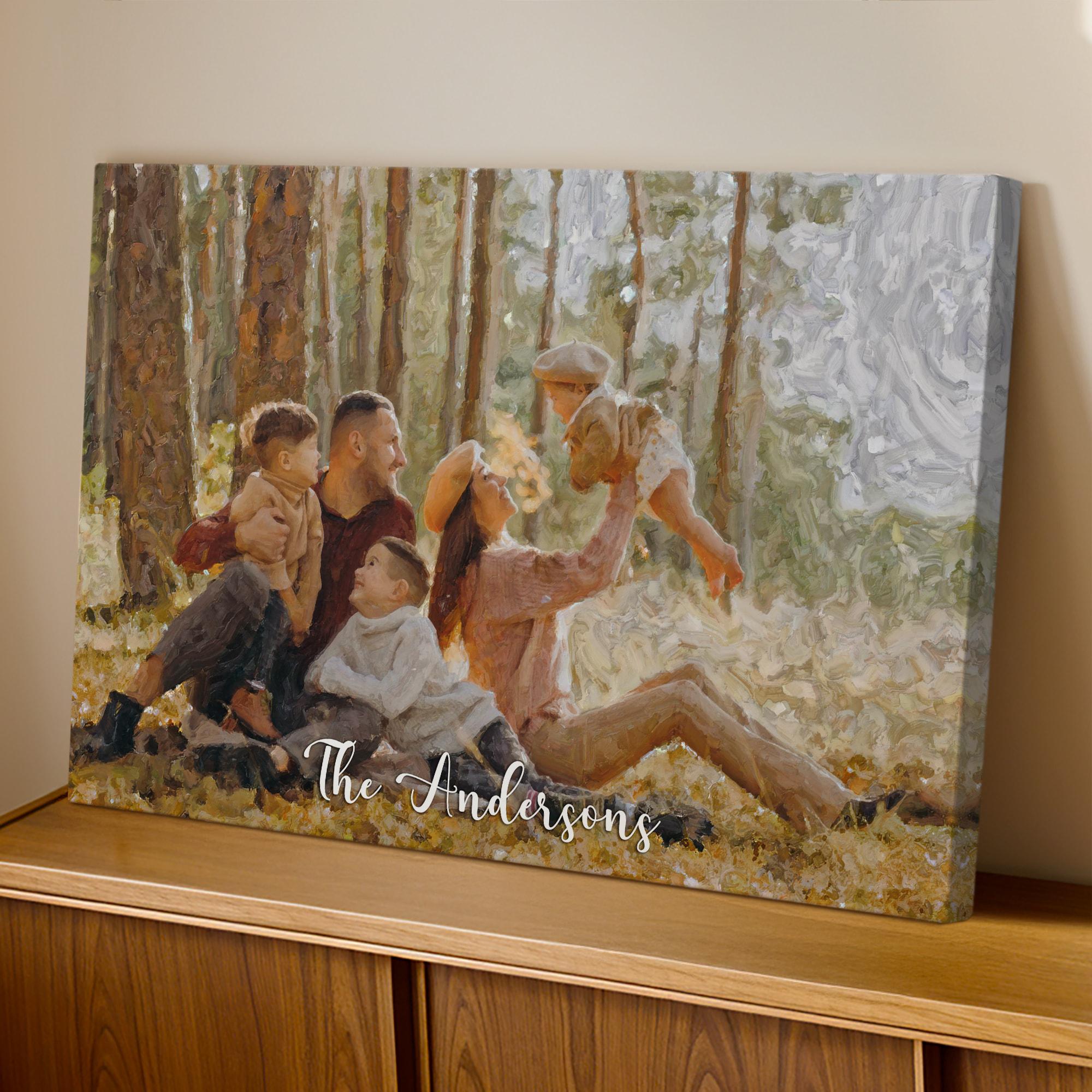 Family Custom Acrylic Painting From Photo - Anniversary Gift for ...