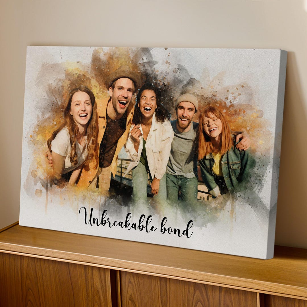 Best Friend Portrait From Photo - Custom Watercolor Friends Portrait ...
