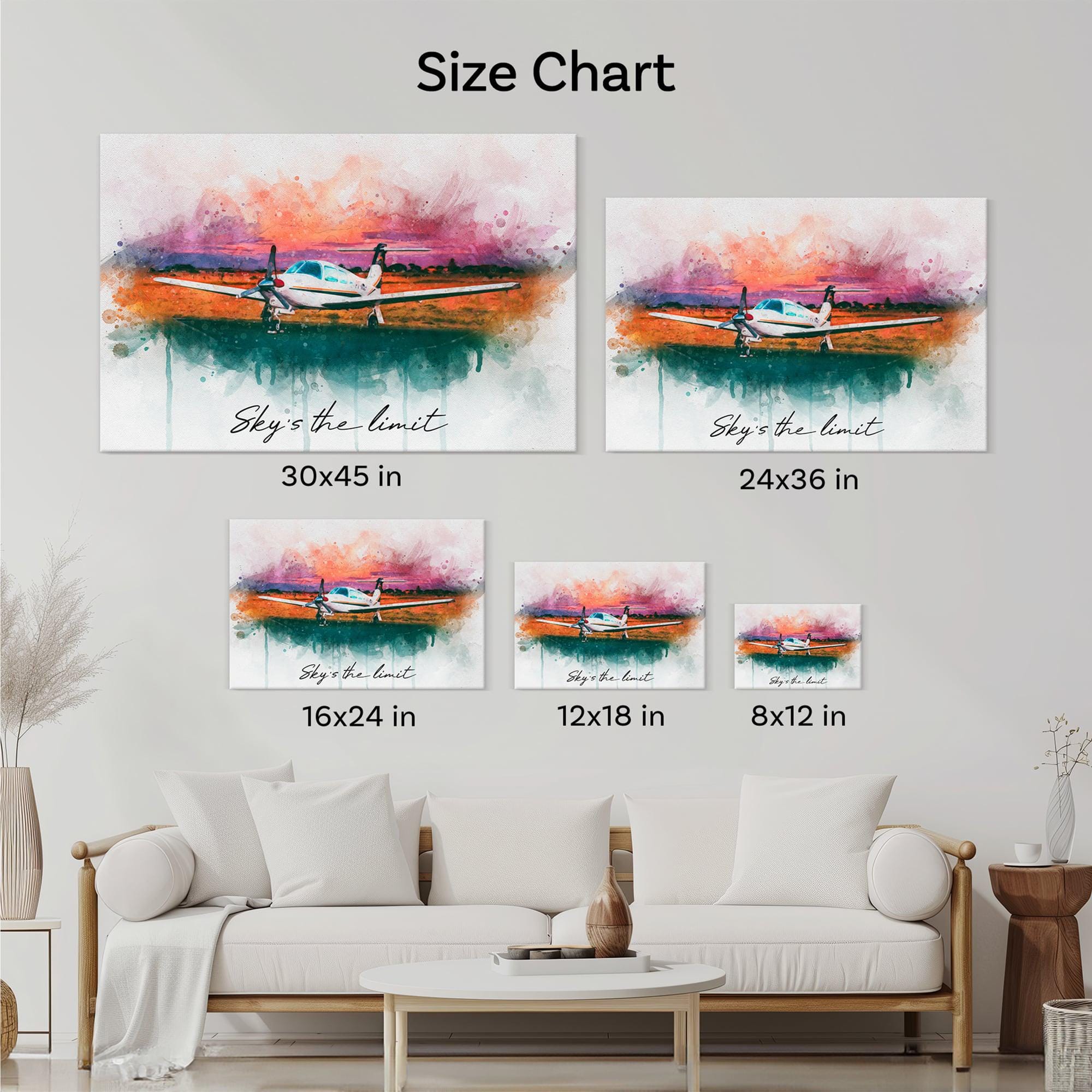 Custom Watercolor Aviation Art Painting From Photo - Aviator Airplane ...