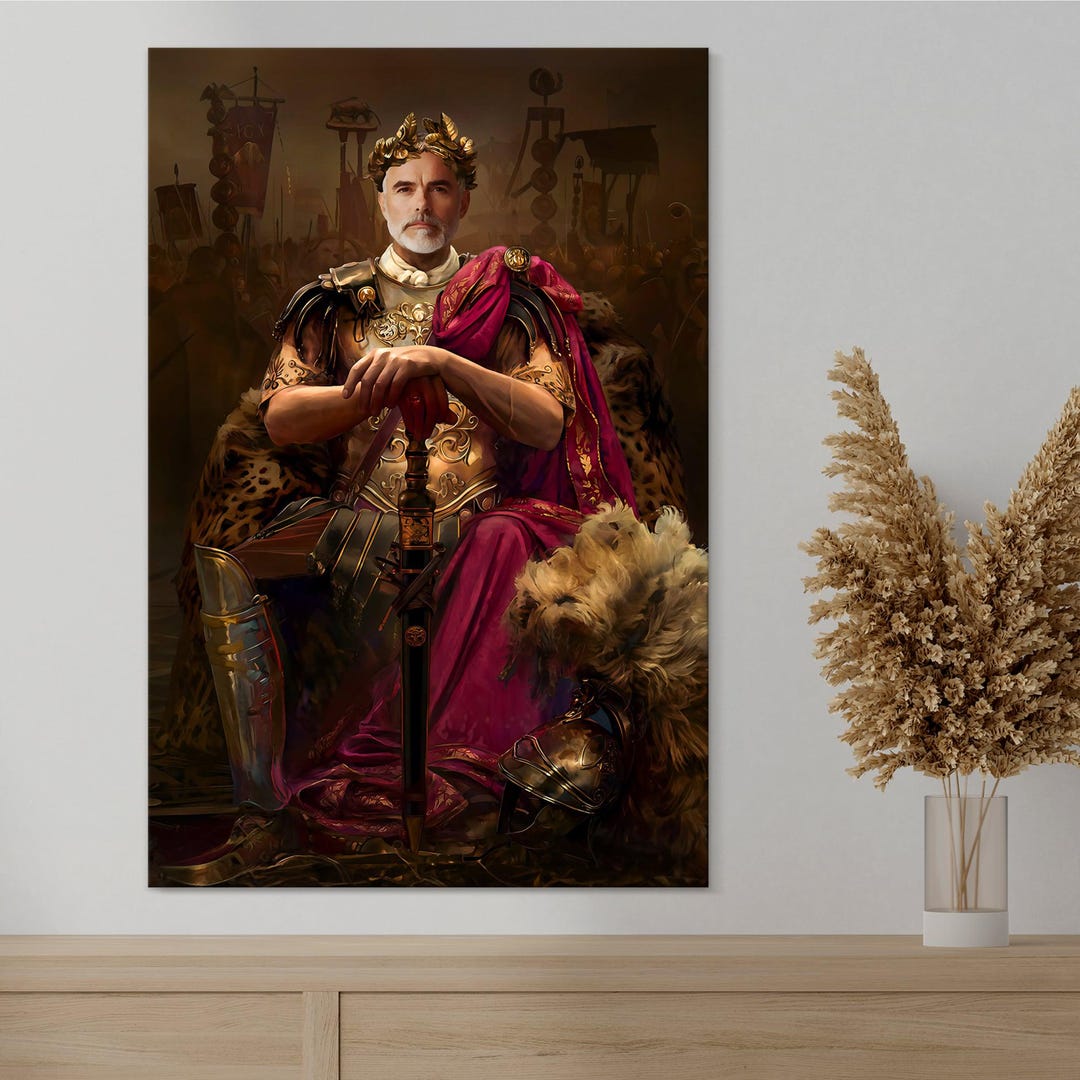 The King - Custom Royal Painting From Photo - Personalized Canvas Wall ...
