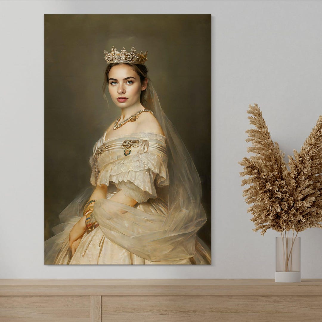 Her Majesty - Custom Human Portrait From Photo - Canvas Wall Art ...