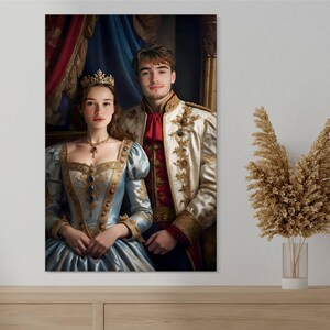 Custom Prince and Princess Canvas Wall Art - Royal Couple Painting From ...
