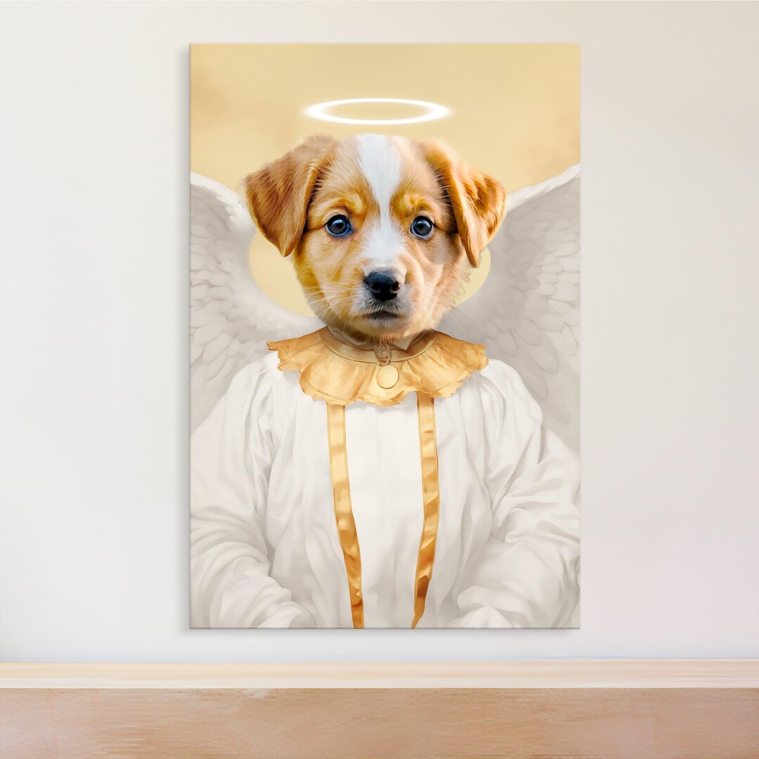 The Angel - Custom Royal Pet Portrait - Cat Dog Angel Personalized ...